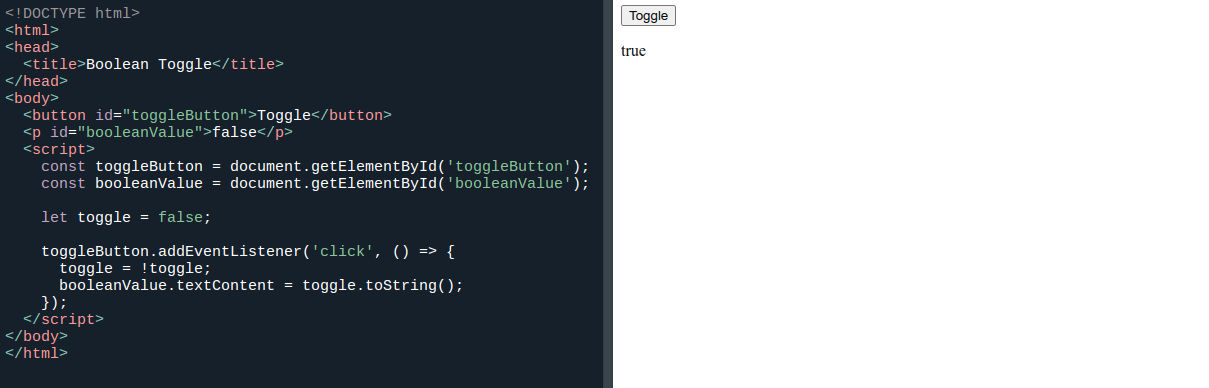 How To Toggle A Boolean In Javascript Tldr Bool Bool